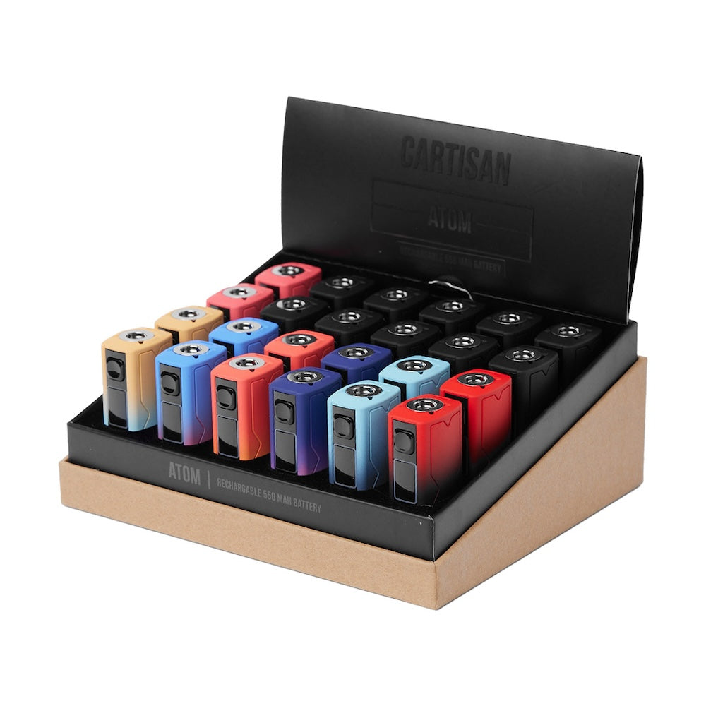 Cartisan Atom Vape Display – 24pc 510 Battery Box with LCD & Preheat ...