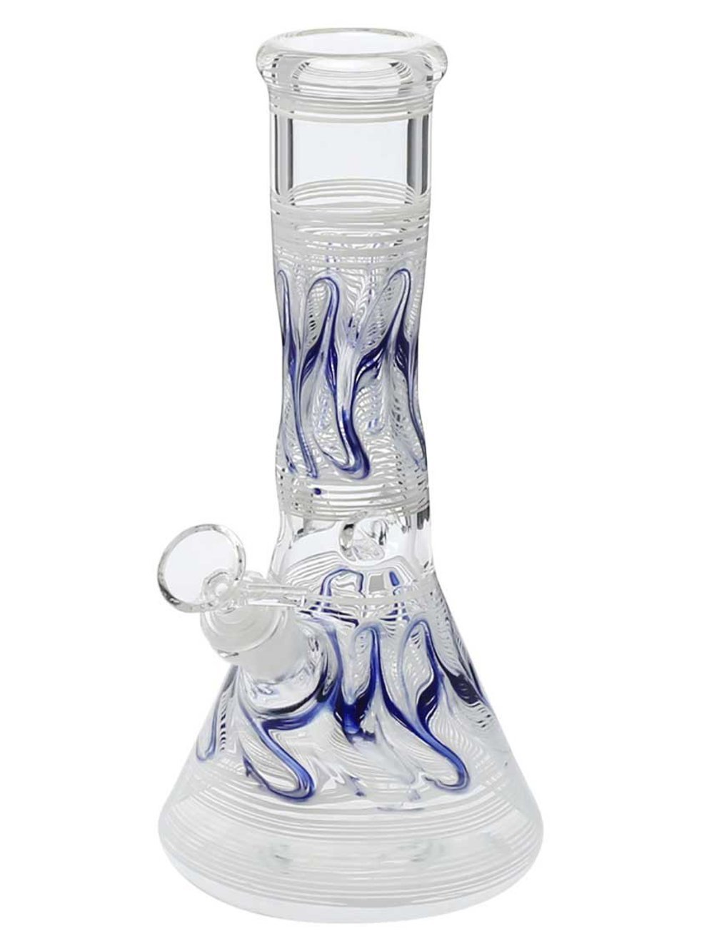 Full Rake Beaker Bong – Handblown Colored Glass Bong with 14mm Bowl ...