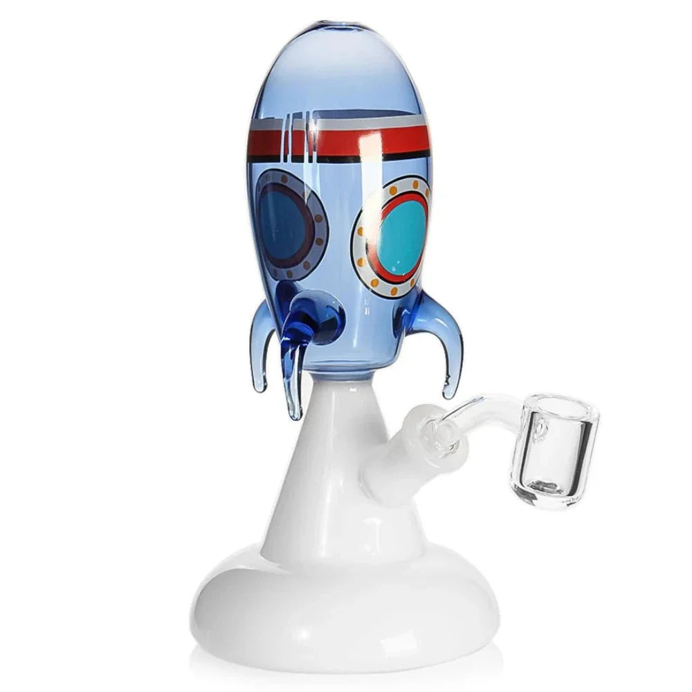 Rocketship Dab Rig – 8" Hittn Glass Rig with Quartz Banger – FBG Wholesale